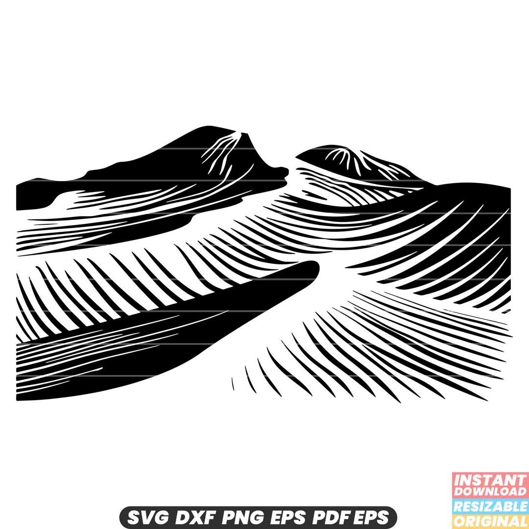 Sand Dunes SVG - Desert Landscape, Sandy Terrain, Arid Environment ...
