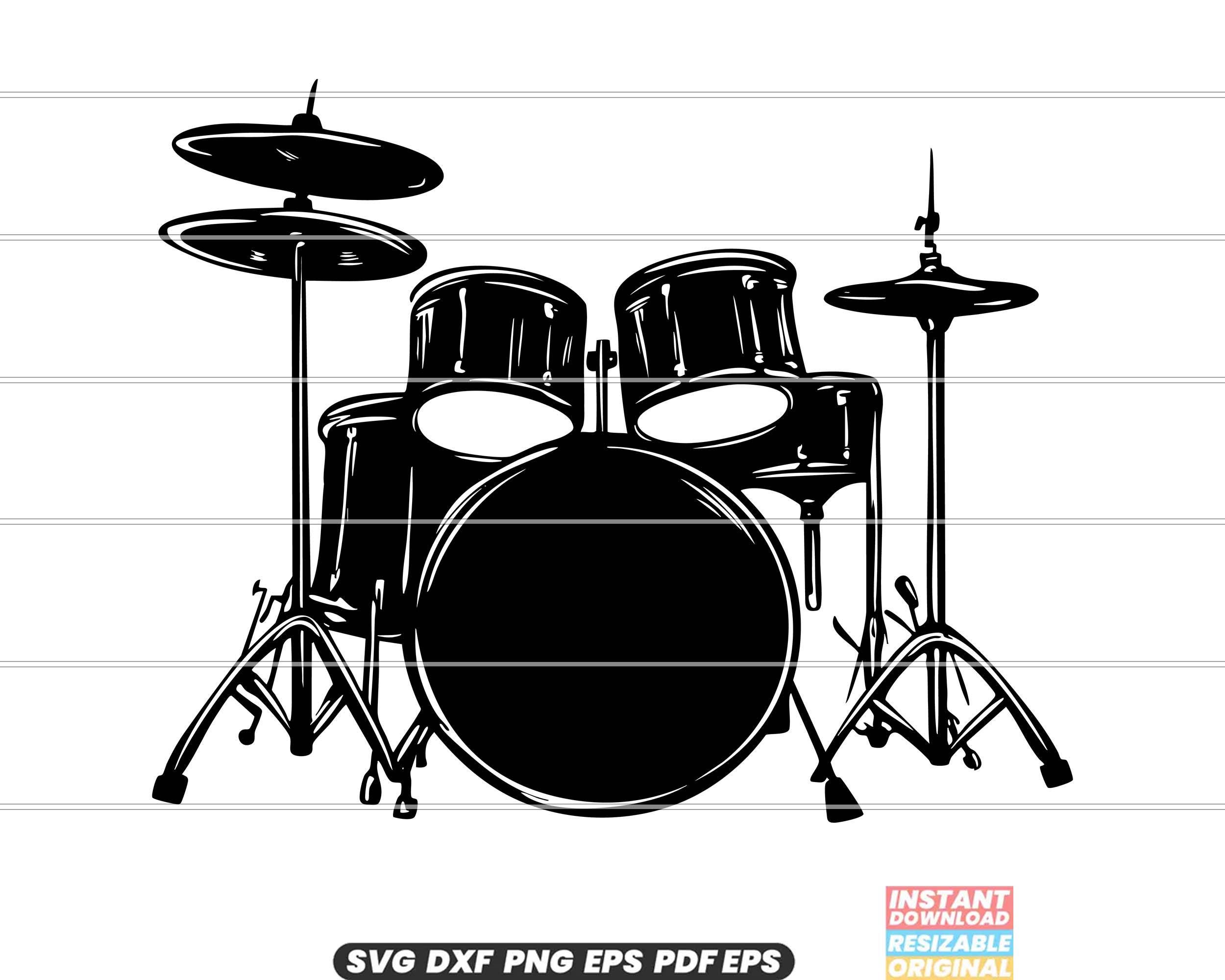 Drum Set Svg, Drum Set Dxf, Drum Set Png, Drum Set Cut File, Drum Set ...