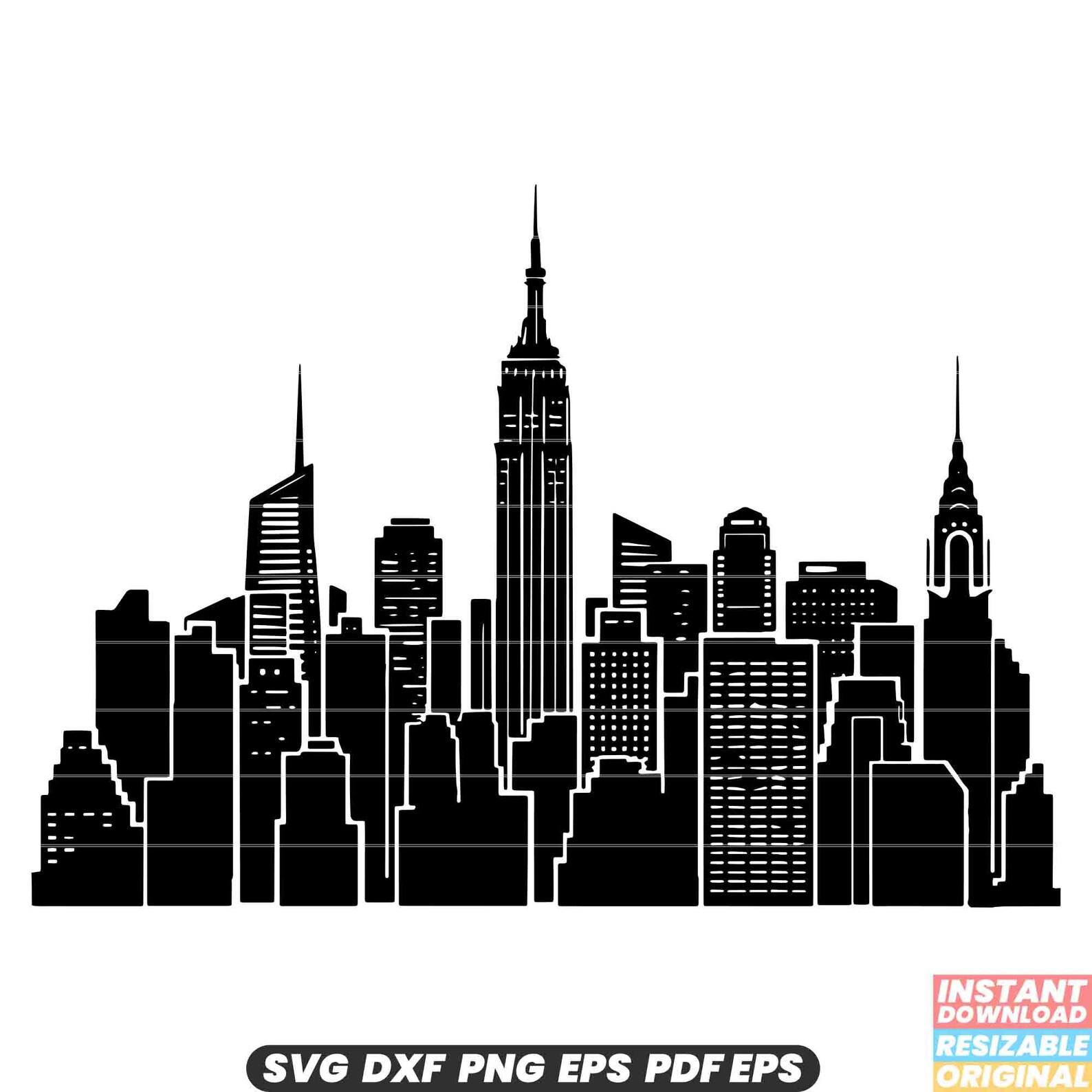 City SVG Urban Metropolitan Skyline Downtown Buildings Architecture ...