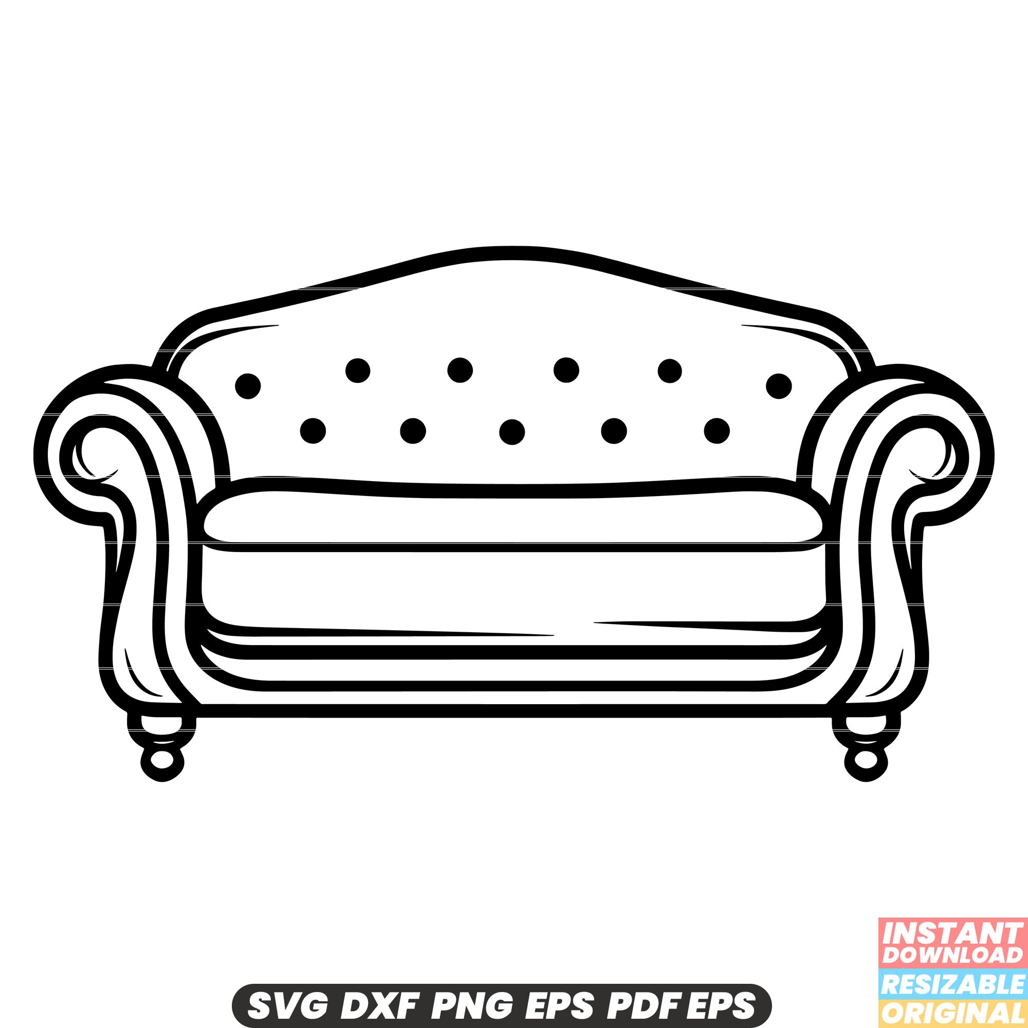 Couch Sofa Furniture Living Room Comfortable Lounge Seating Home SVG ...