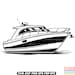 Cabin Cruiser Boat Vessel Yacht Watercraft Maritime Luxury SVG DXF PNG ...