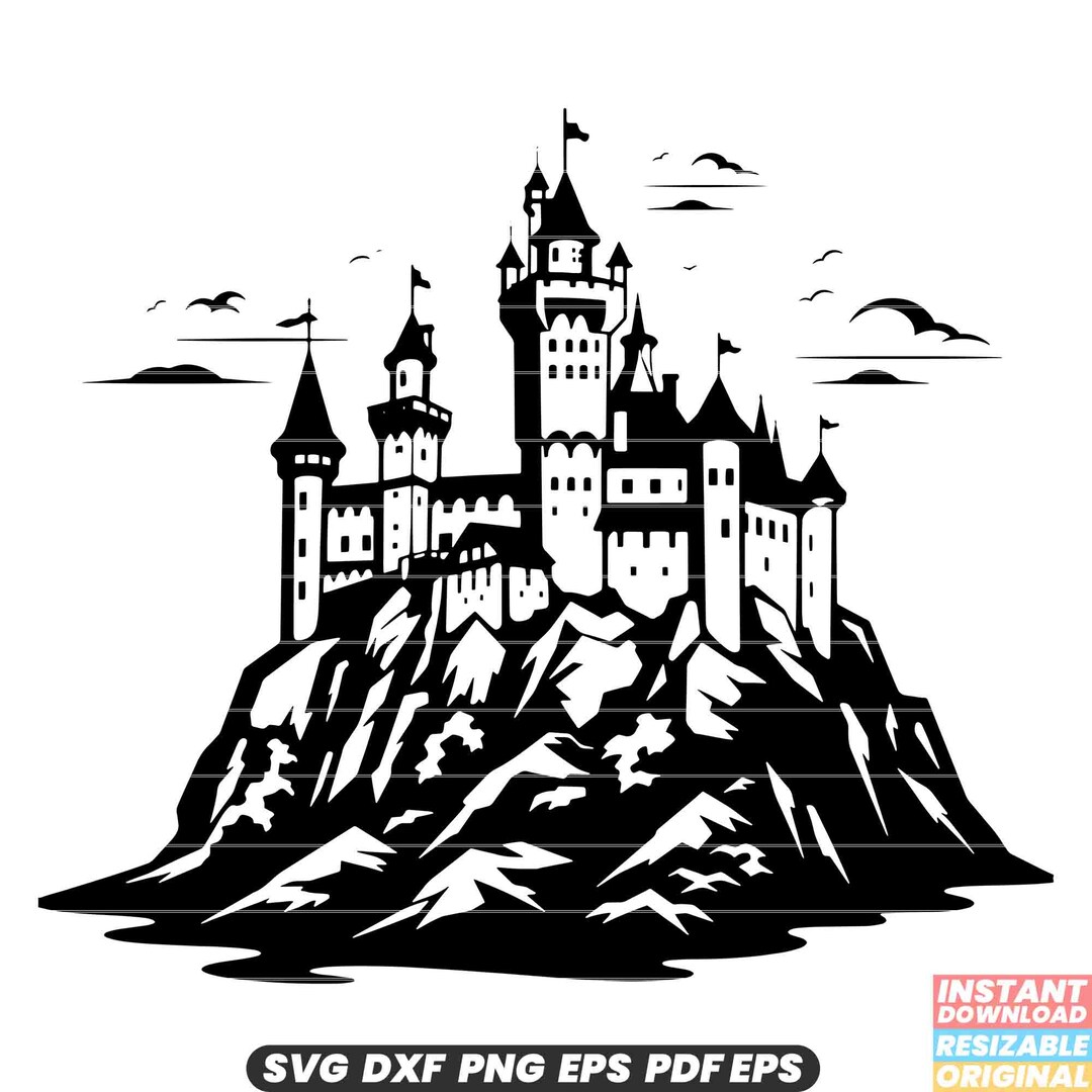 Medieval Castle SVG Fortress Stronghold Architecture Medieval Kingdom ...