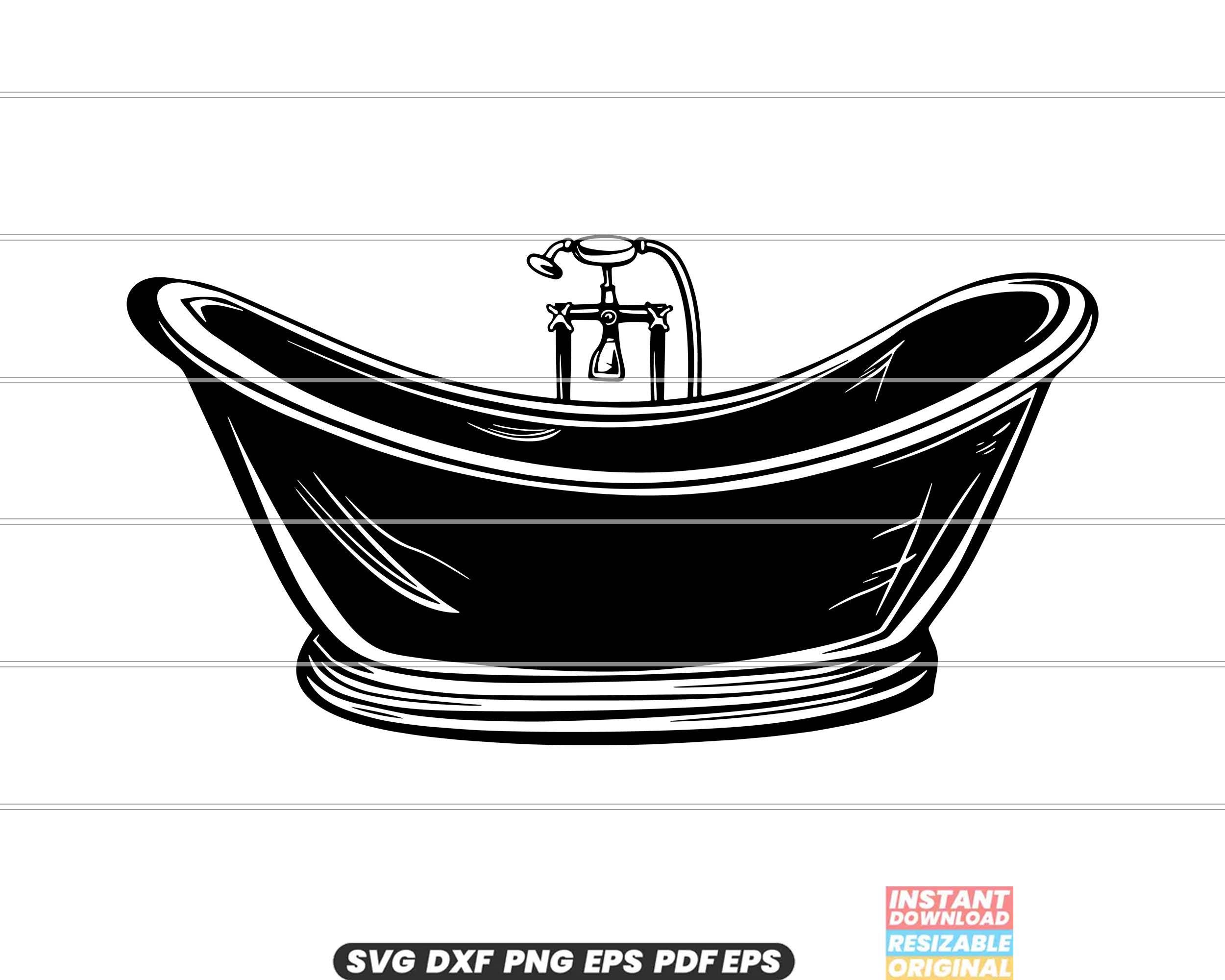 Bathtub Svg, Bathtub Dxf, Bathtub Png, Bathtub Cut File, Bathtub ...
