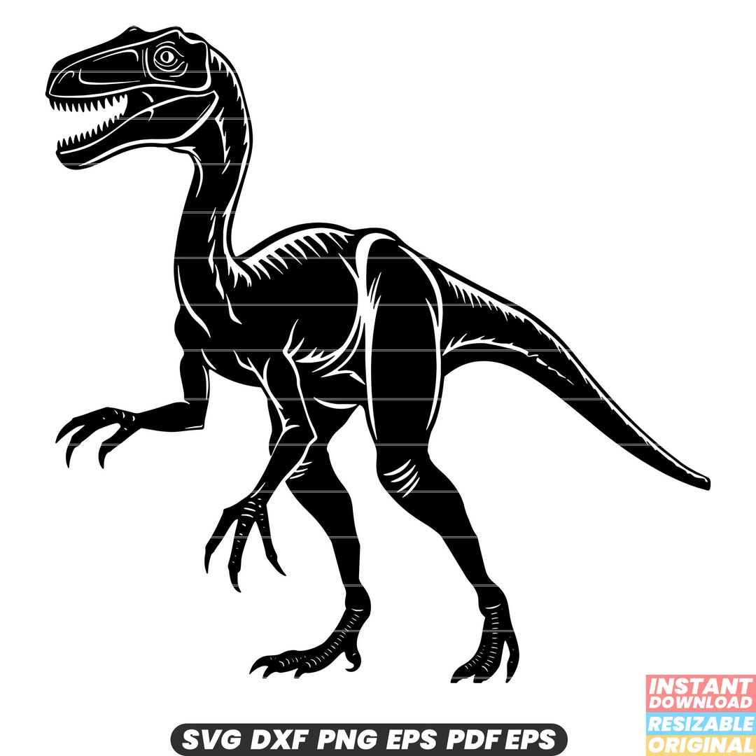 Velociraptor SVG Dinosaur Illustration Velociraptor Clipart Prehistoric ...