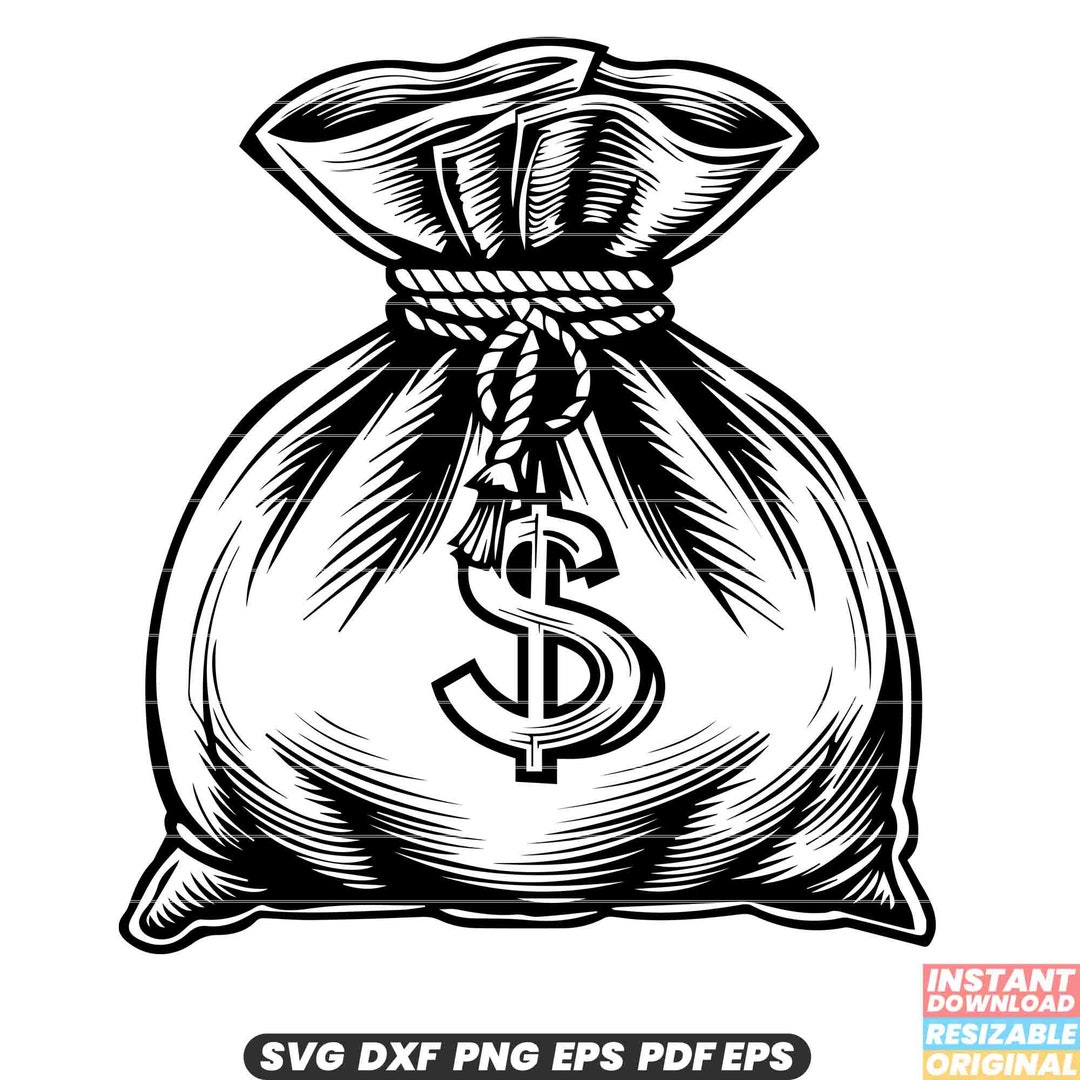 Money Bag SVG Cash Swag Hustle Cool Currency Dollar Wealth Finance ...