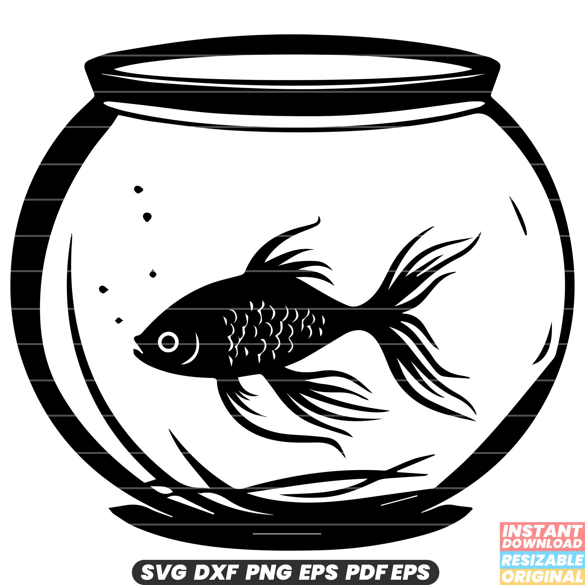 Fish Bowl Aquarium Pet Goldfish Water Glass Round Container Decoration ...