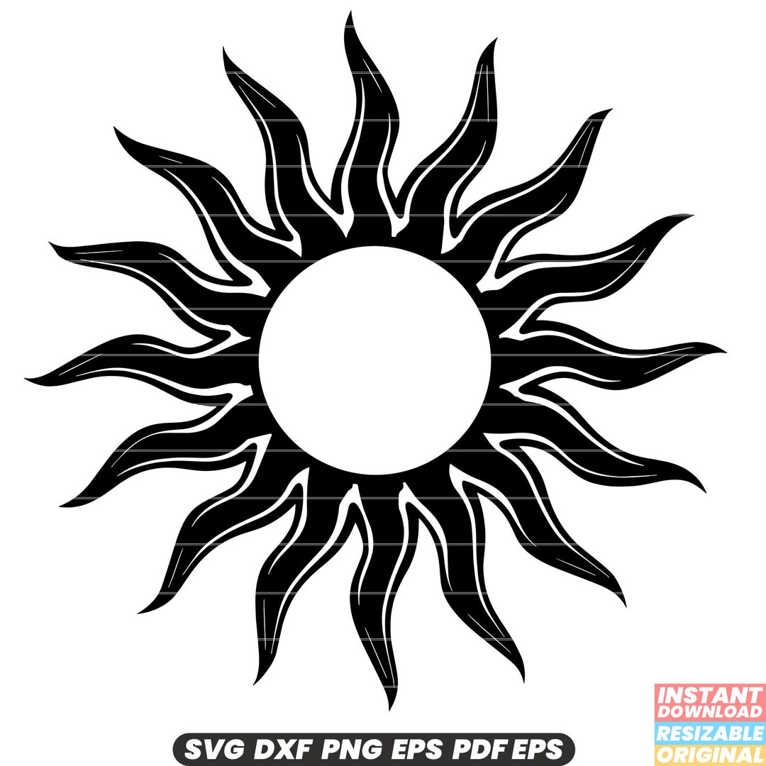 Sun SVG Celestial Illustration Sun Clipart Solar Graphic Sky Design ...