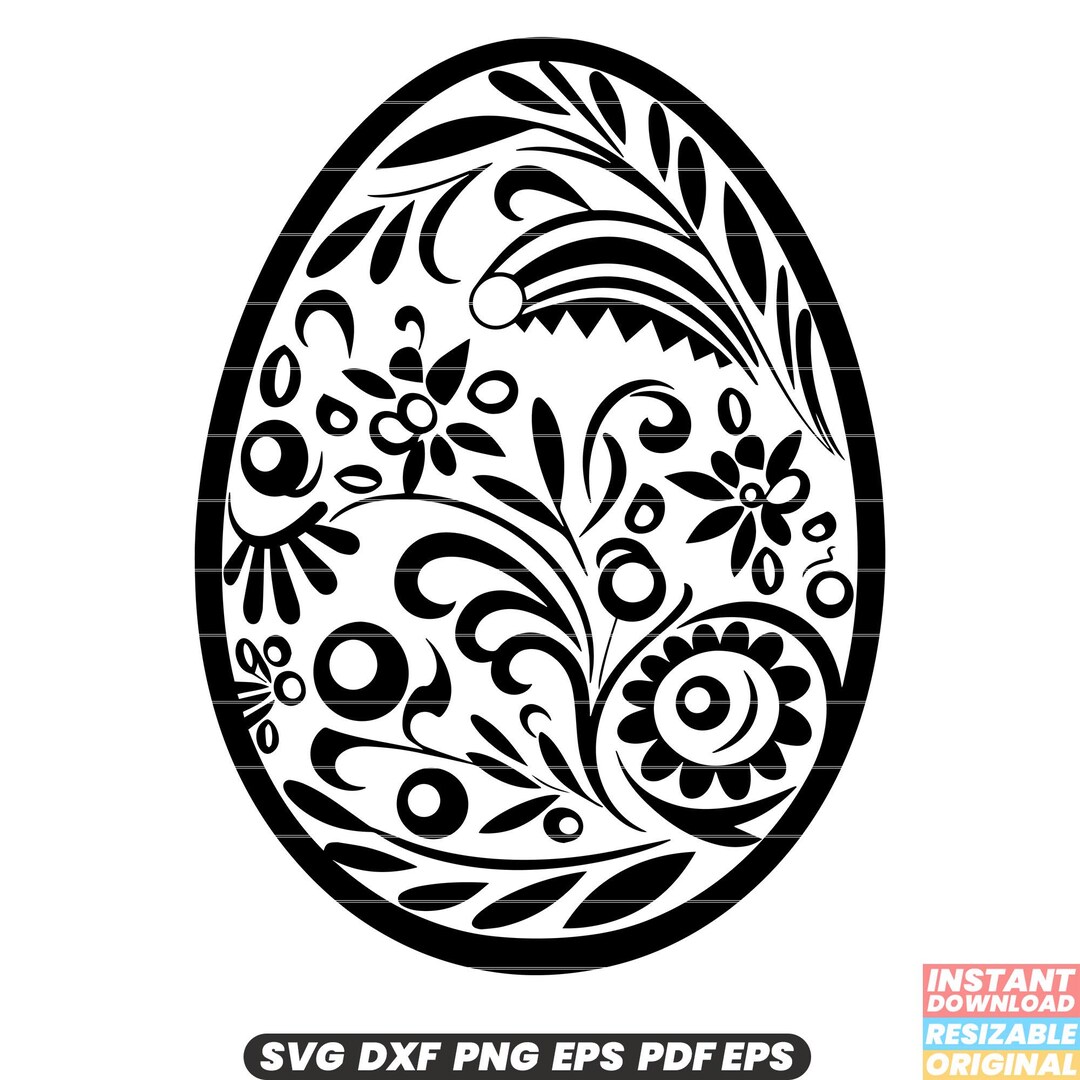 Easter Egg Svg, Easter Egg Dxf, Easter Egg Png, Easter Egg Cut File ...