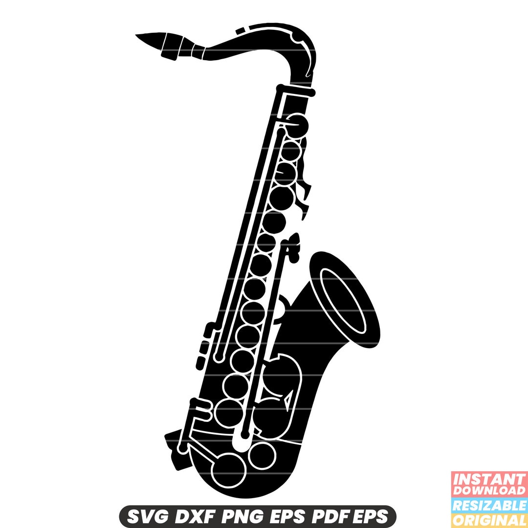 Saxophone SVG Music Instrument Illustration Saxophone Clipart Brass ...