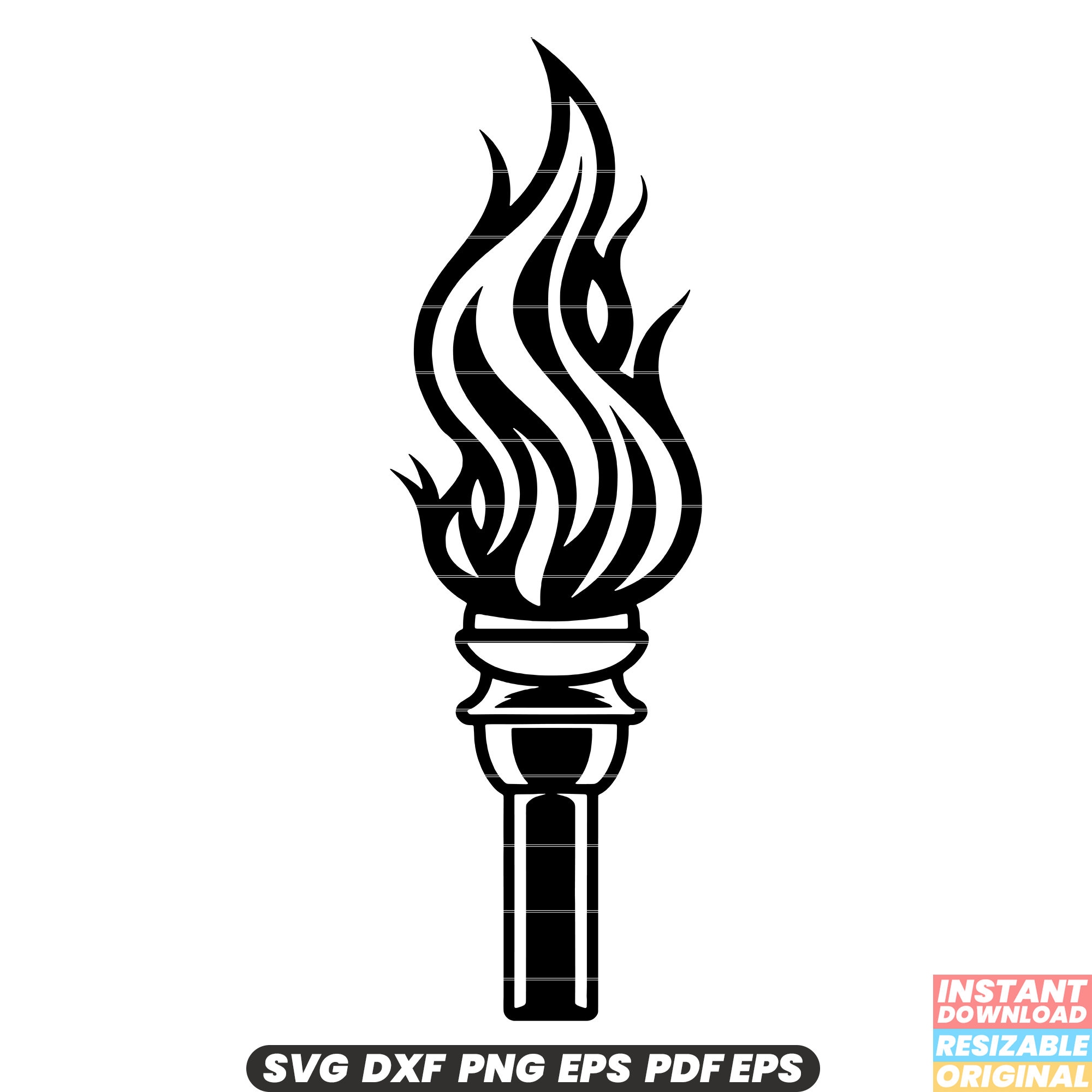 Torch Light Flame Fire Bright Illumination Night Camping Hiking ...