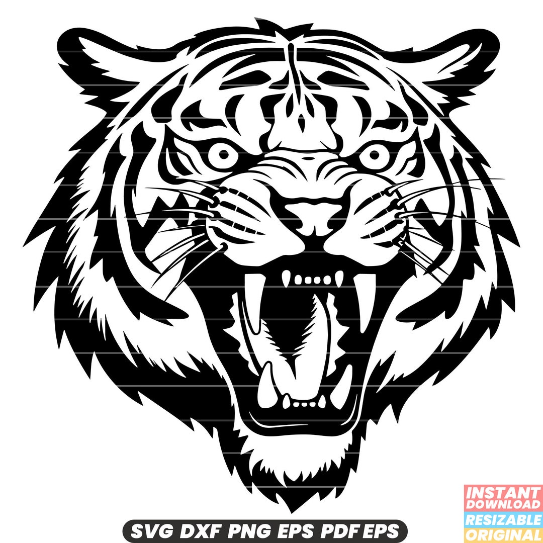 Tiger SVG Tiger DXF Tiger PNG Majestic Designs for Wildlife Enthusiasts ...