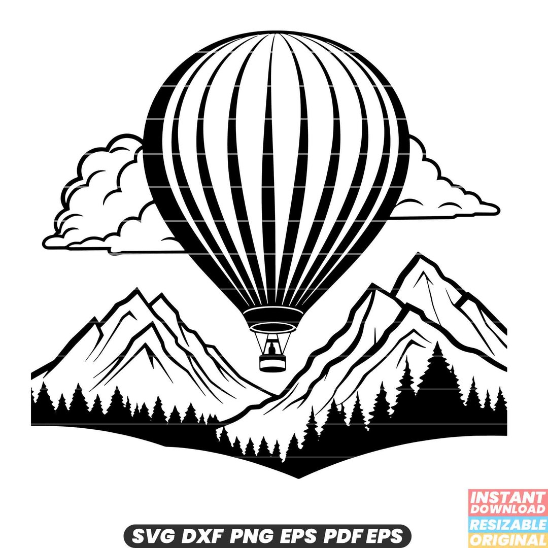 Hot Air Balloon SVG Travel Adventure Sky Flight Journey Transportation ...