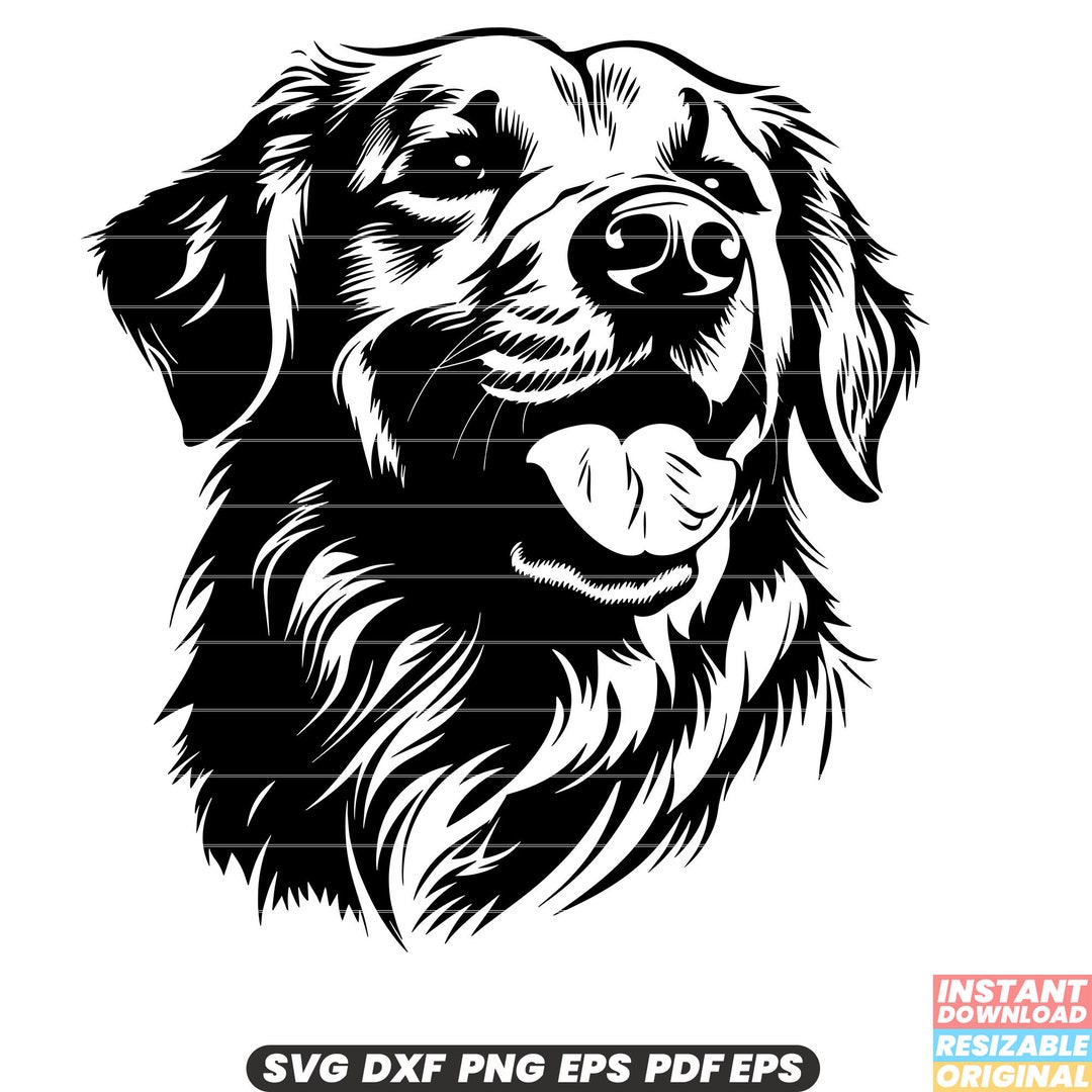Golden Retriever SVG - Friendly Canine, Pet Illustration, Golden ...