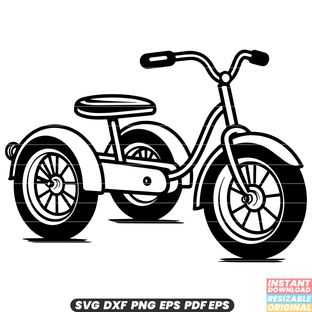 Tricycle Three-wheeler Bike Cycle Pedal Ride Children Toy SVG DXF PNG ...