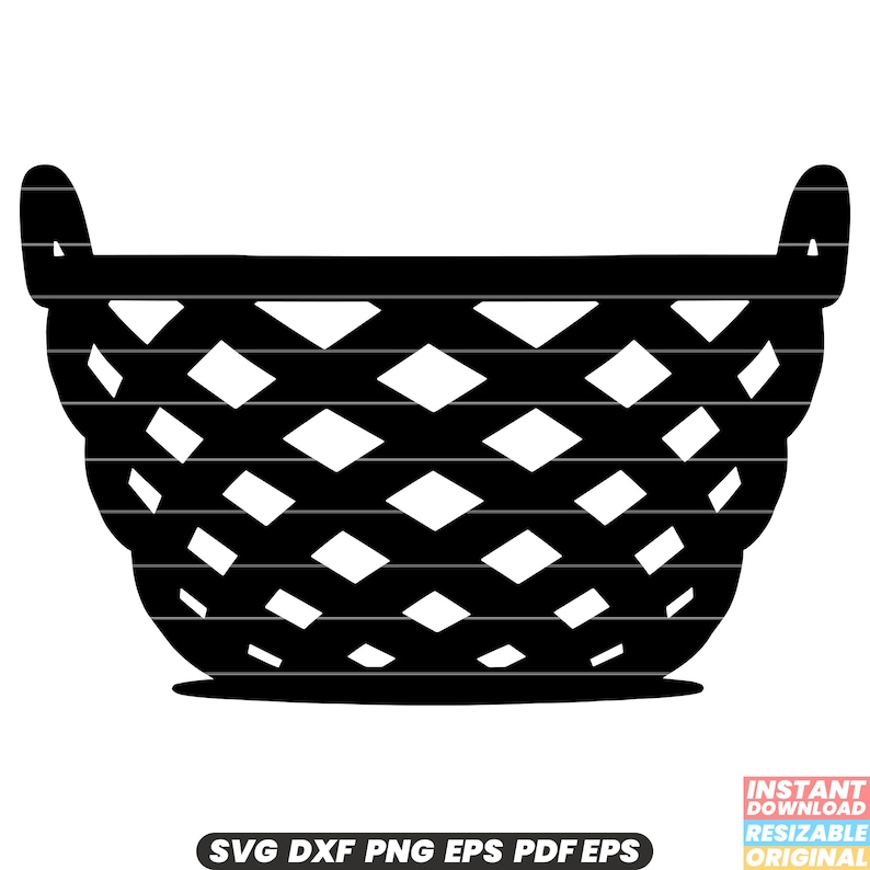 Basket SVG, DXF, PNG, Handwoven Craft Cut File, Storage Container ...