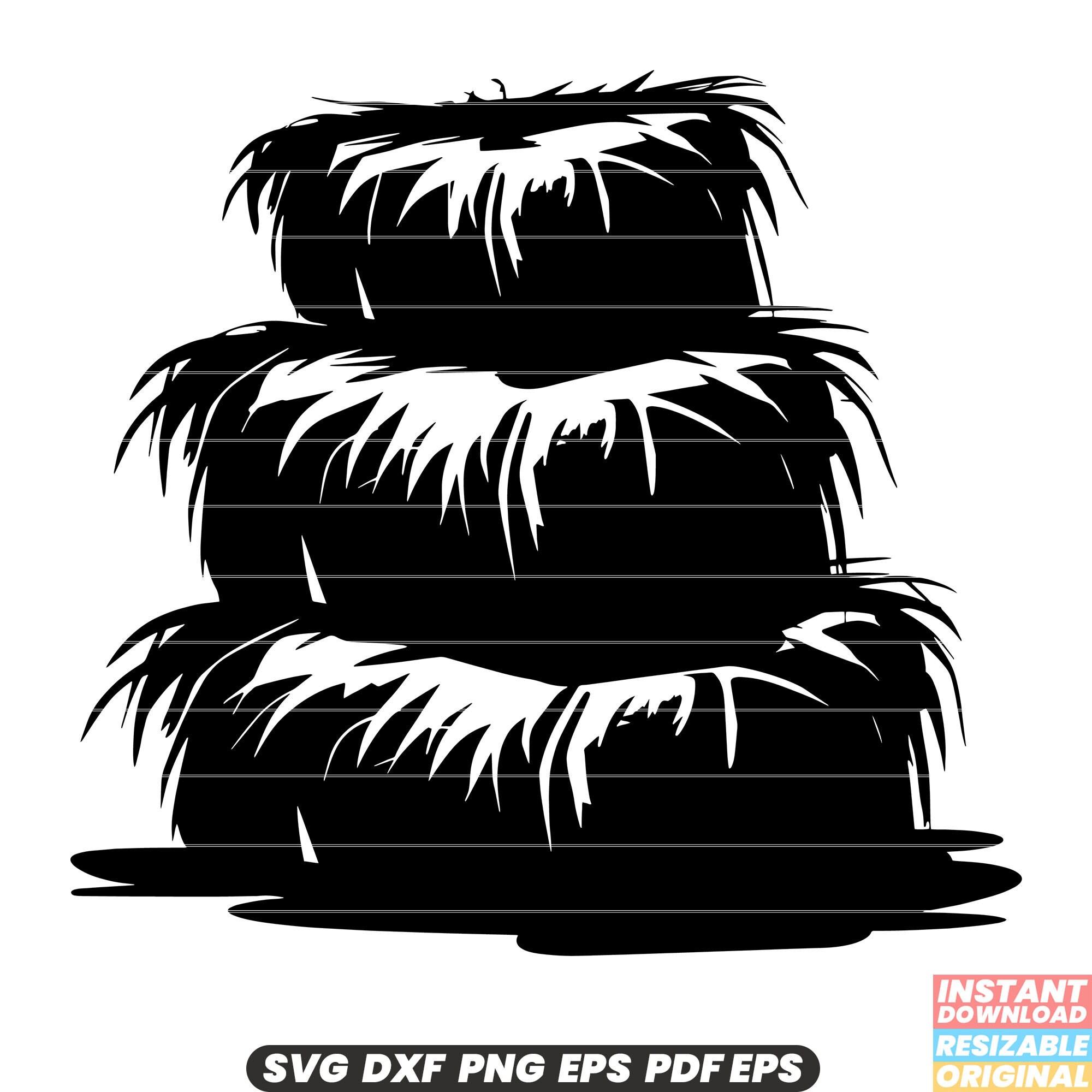 Hay Stack SVG Hay Bale Stack Farming Equipment, Agriculture ...