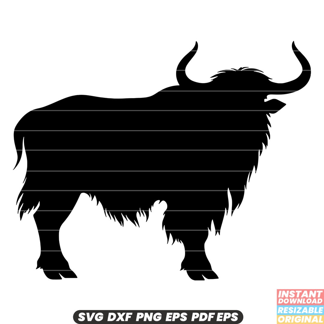Yak SVG Animal Illustration Himalayan Yak Clipart Mountain Creature ...