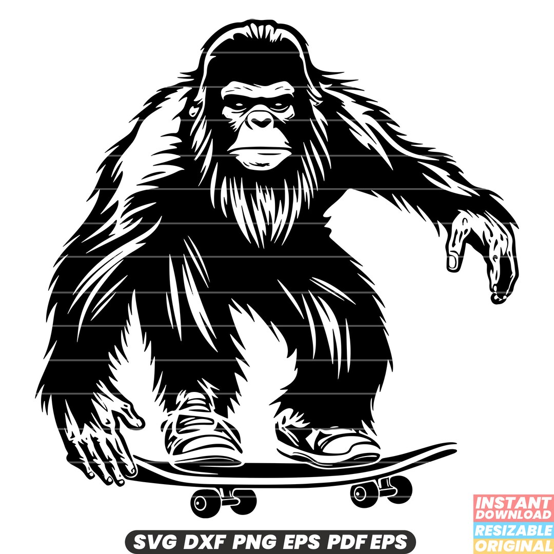 Bigfoot Skateboarding Outdoor Skateboard Adventure Sasquatch Forest ...