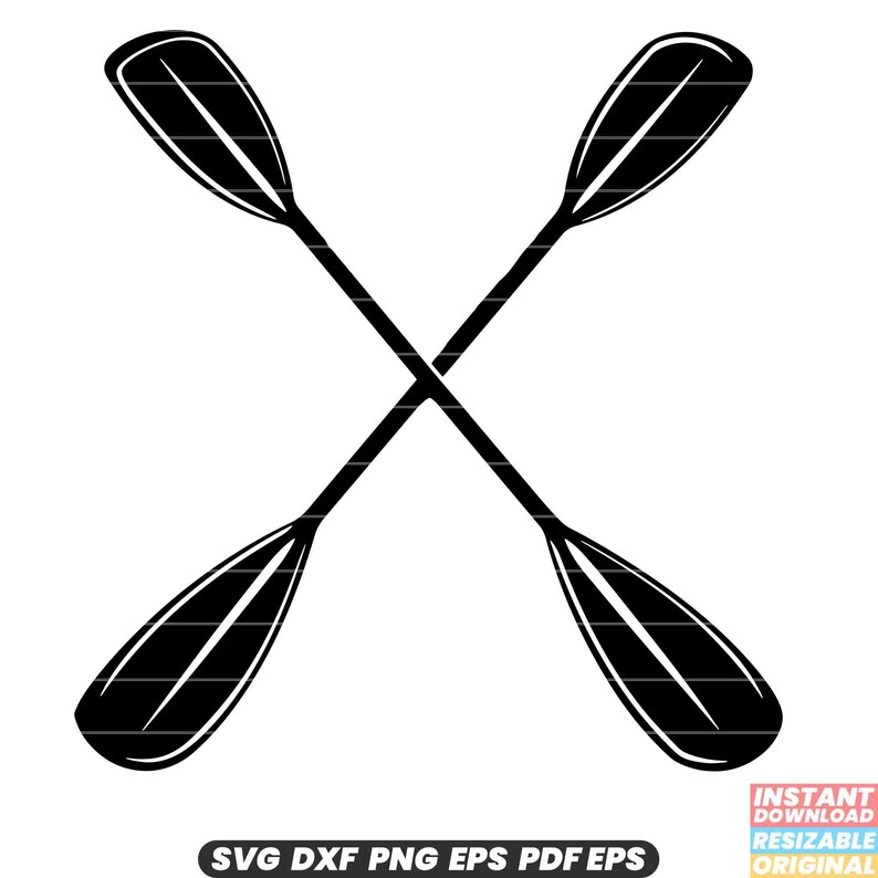Oars SVG Rowing Paddles Boating Water Sport Rowboat Canoe Kayak DXF PNG ...