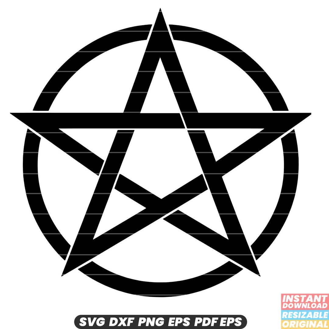 Pentagram SVG Symbol Occult Witchcraft Wicca Magic Esoteric DXF PNG Cut ...