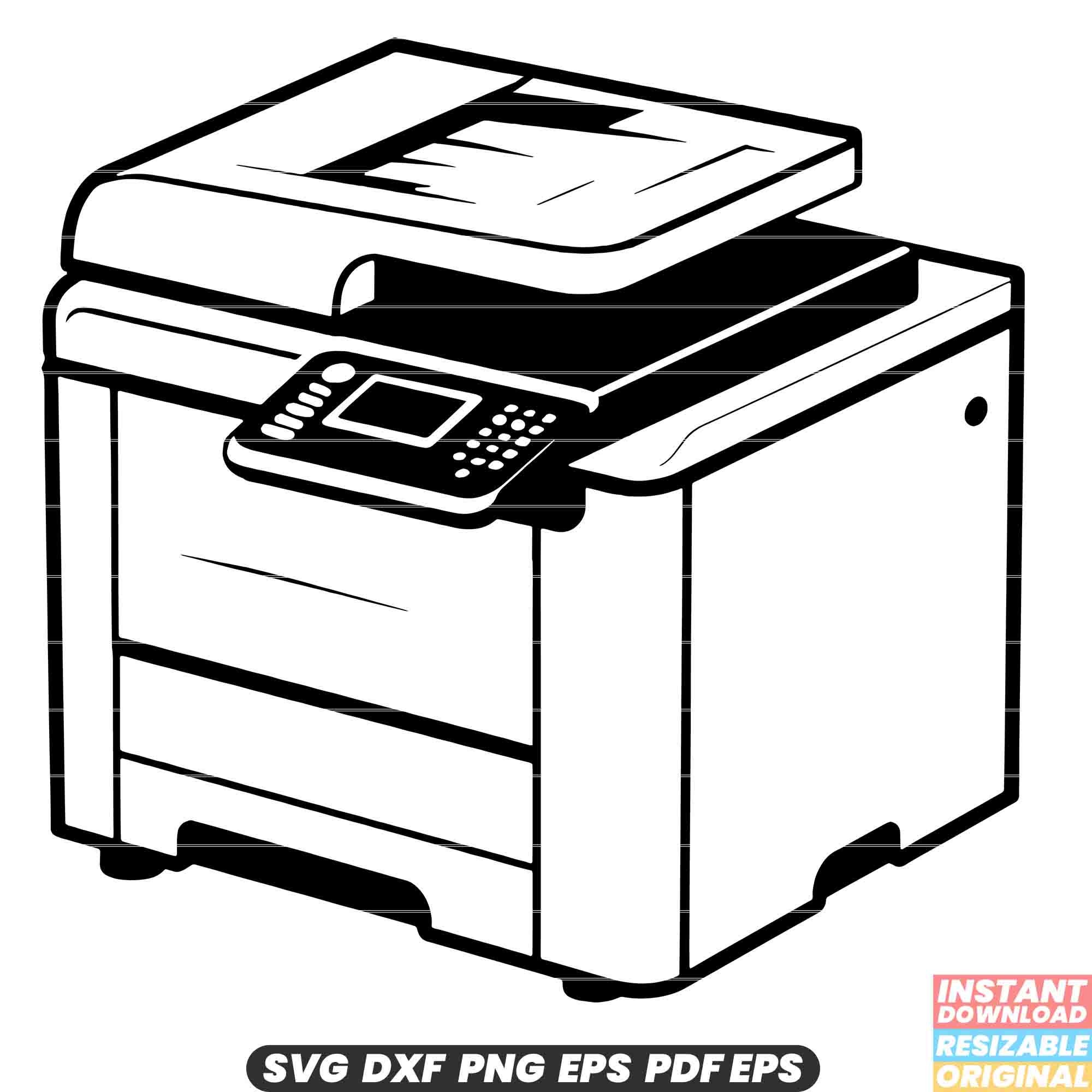 Copying Machine SVG Office Equipment Copy Print Scan Document DXF PNG ...