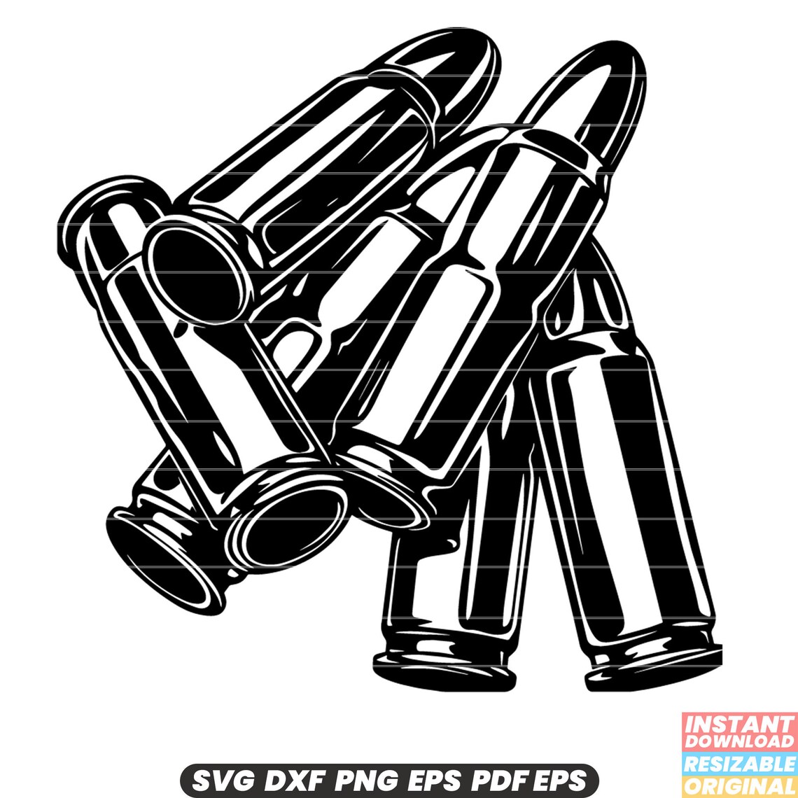 Ammo Shells SVG Bullet Casings Illustration, Ammunition Design ...