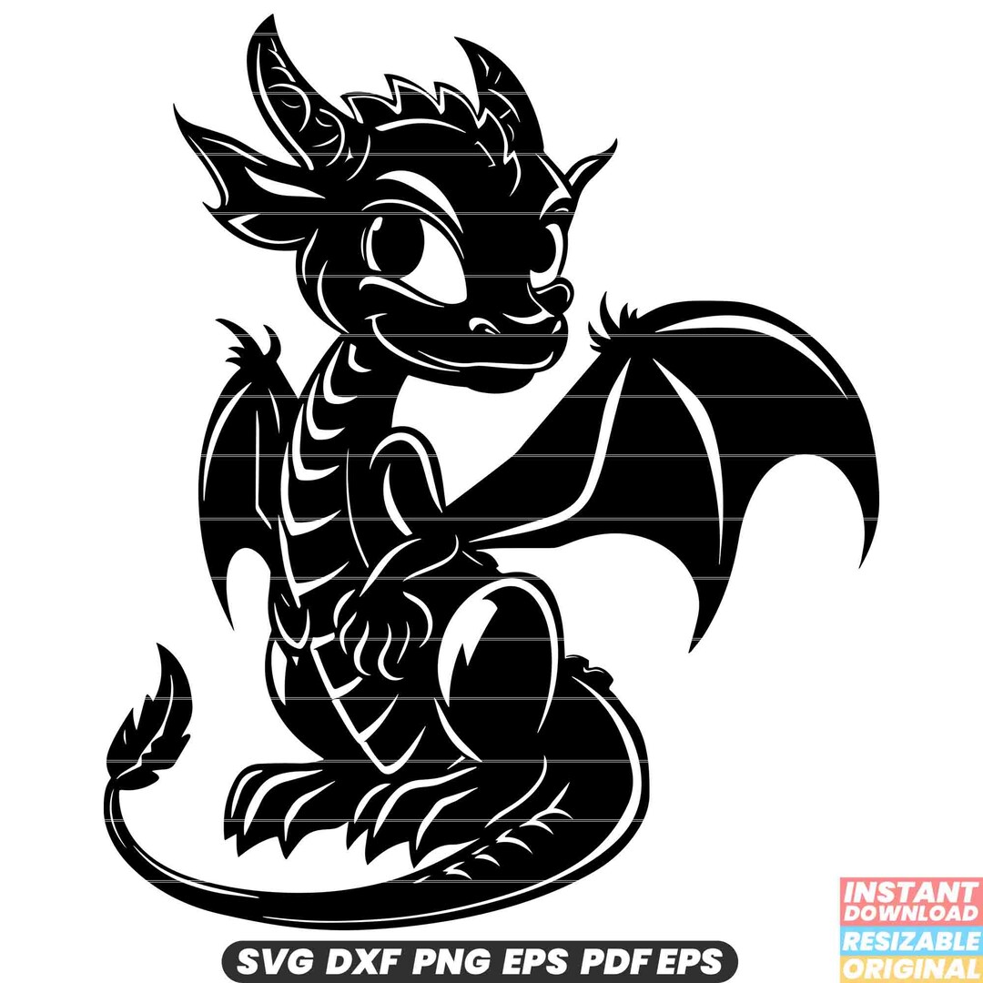 Dragon SVG Mythical Creature Fantasy Fire-breathing Reptile Legendary ...