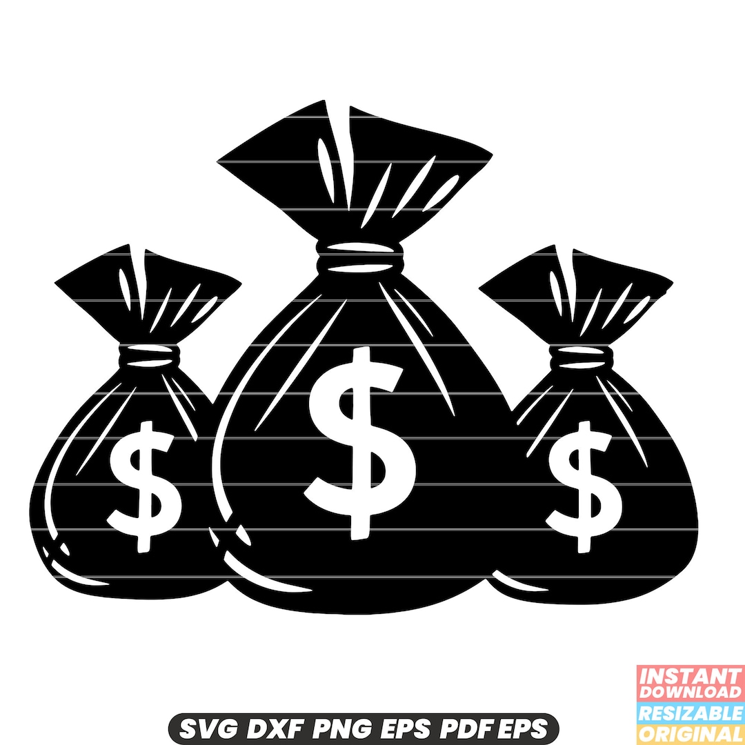 Money Bags SVG Wealth Illustration Money Bags Clipart Financial Graphic ...