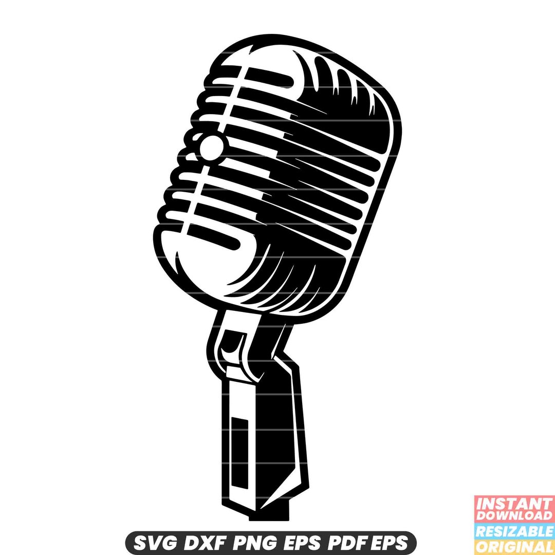 Classic Microphone SVG Vintage Retro Old-school Studio Singing Music ...