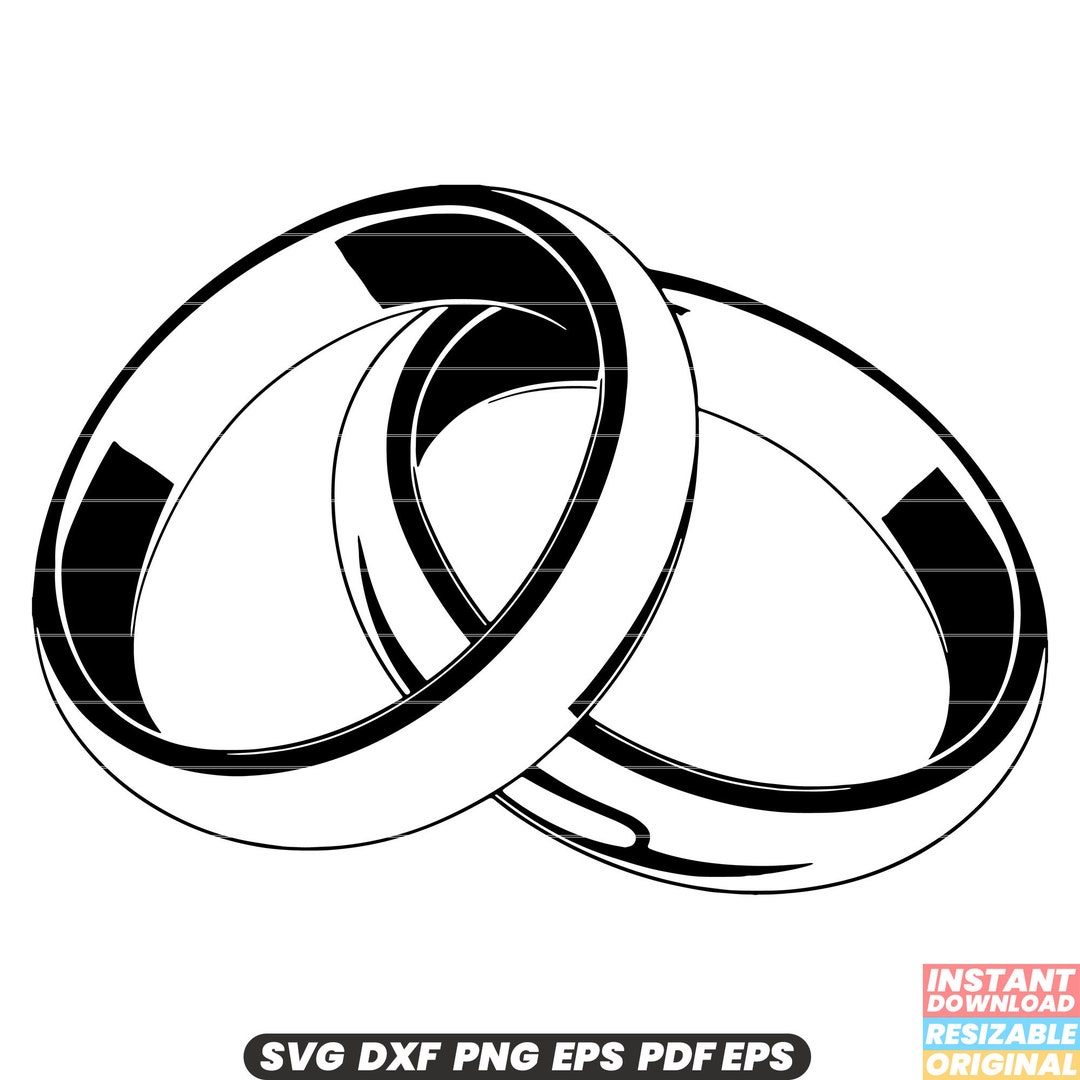 Wedding Rings SVG, Wedding Rings DXF, Wedding Rings PNG, Wedding Rings ...