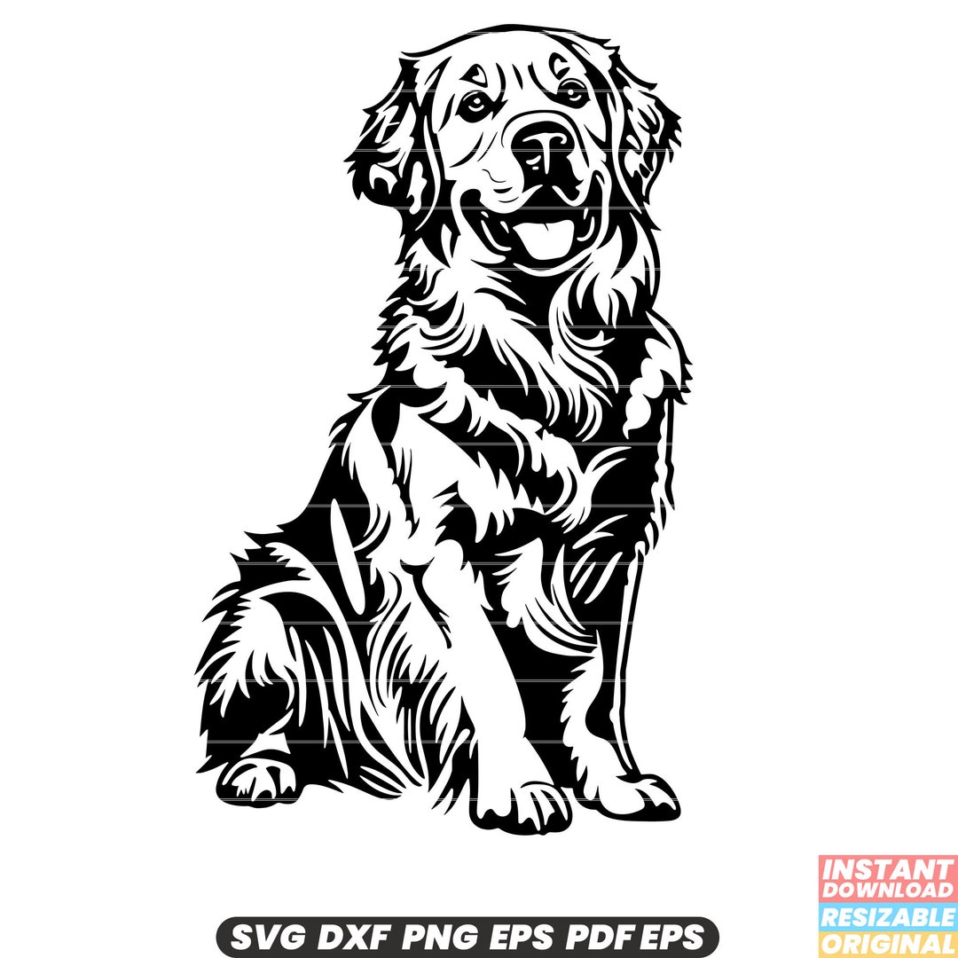 Golden Retriever SVG - Friendly Canine, Pet Illustration, Golden ...
