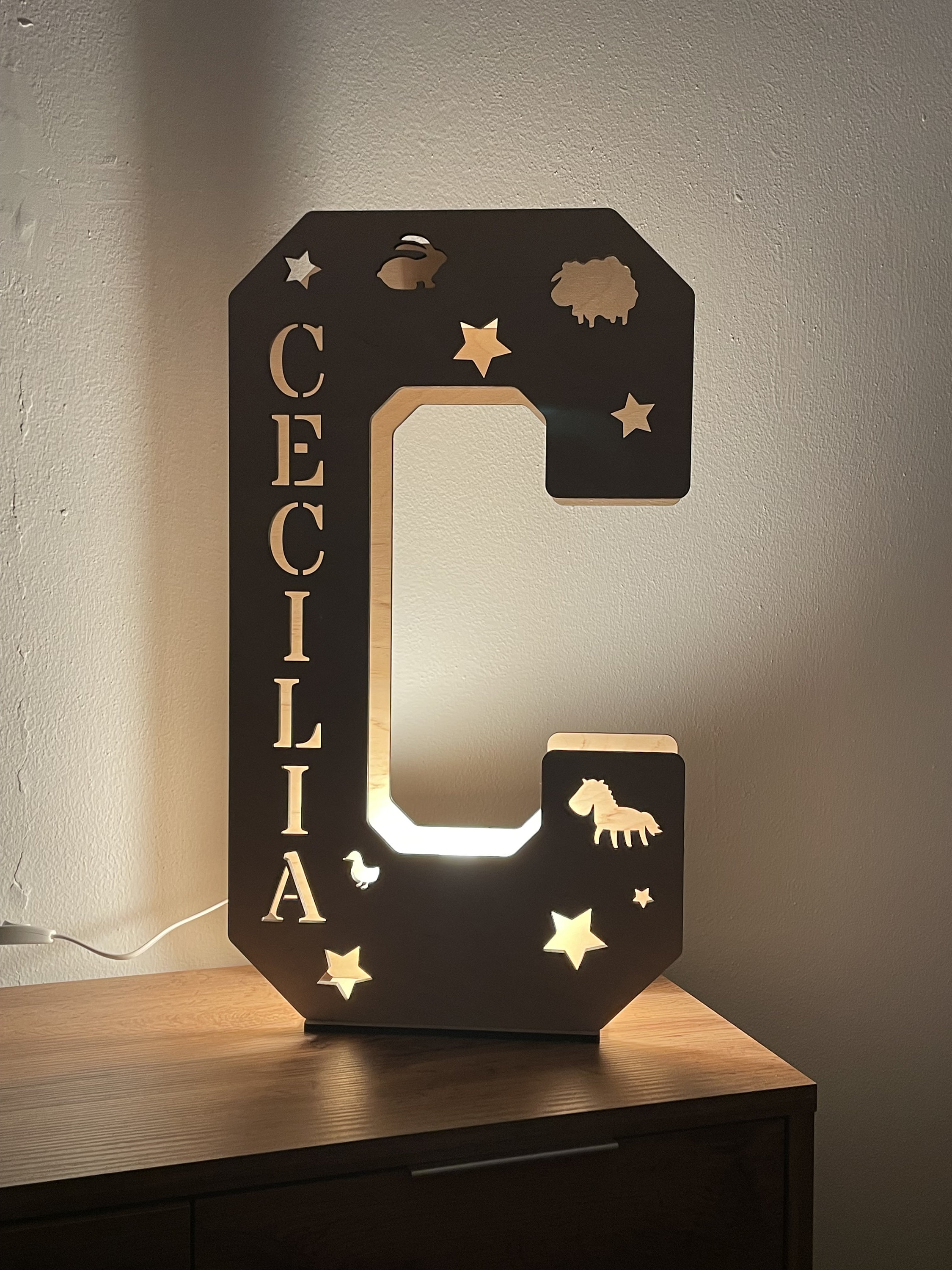 Table Lamp Letter, Complete Alphabet, Digital File Svg, Ai, Dxf, Pdf ...