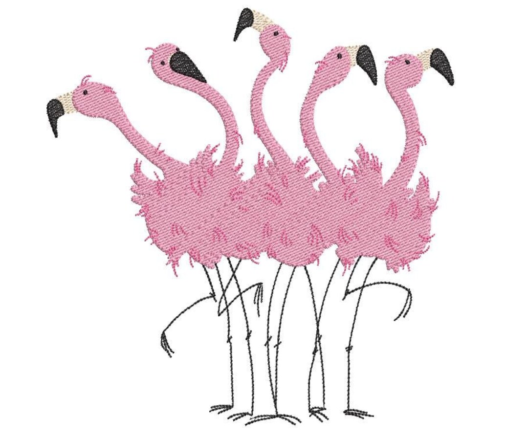 Cheeky Flamingos Embroidery Design for Machine Embroidery - Etsy
