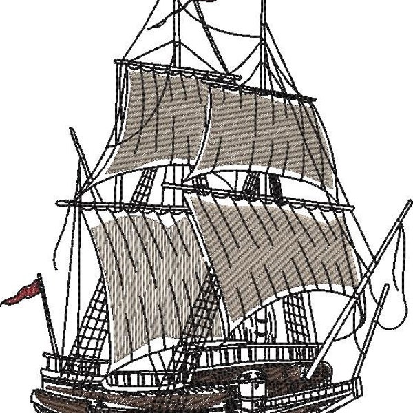 Ship Embroidery - Etsy