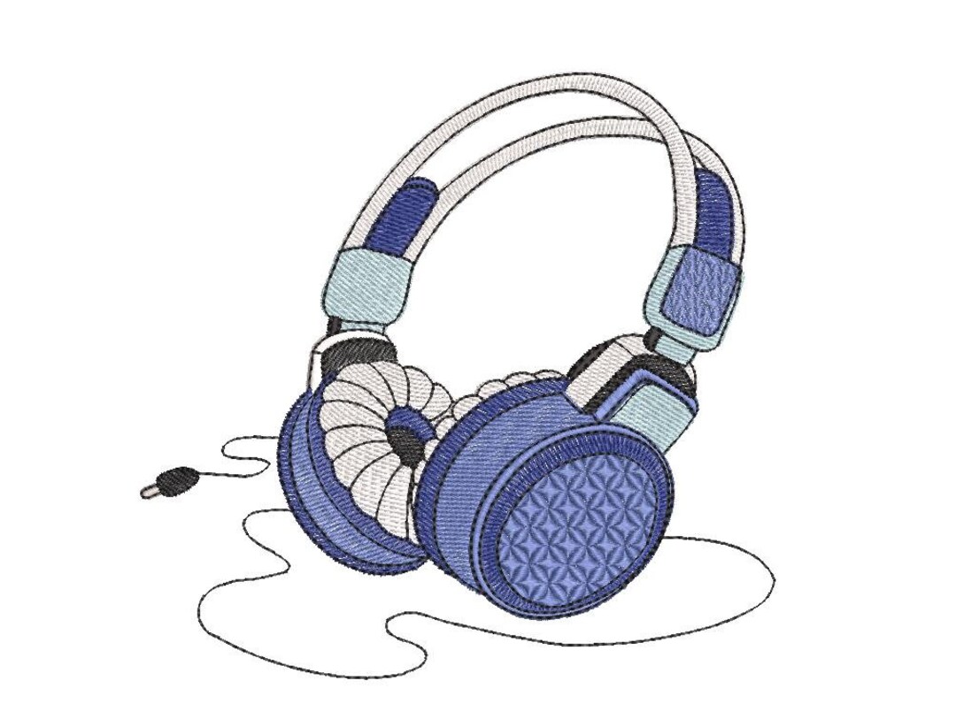 Headphones Machine Embroidery Design - Etsy