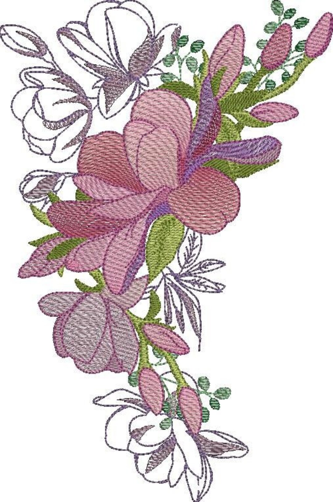 Flower Corner Embroidery File for Machine Embroidery - Etsy