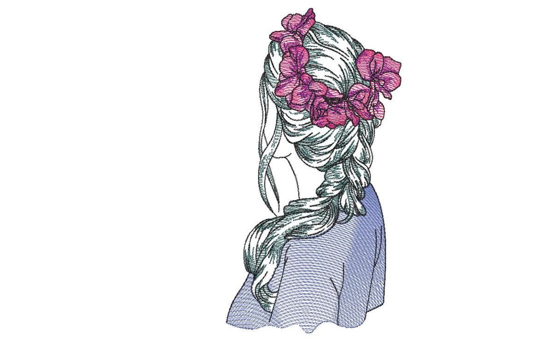 Lady Doodle Embroidery File for Machine Embroidery - Etsy