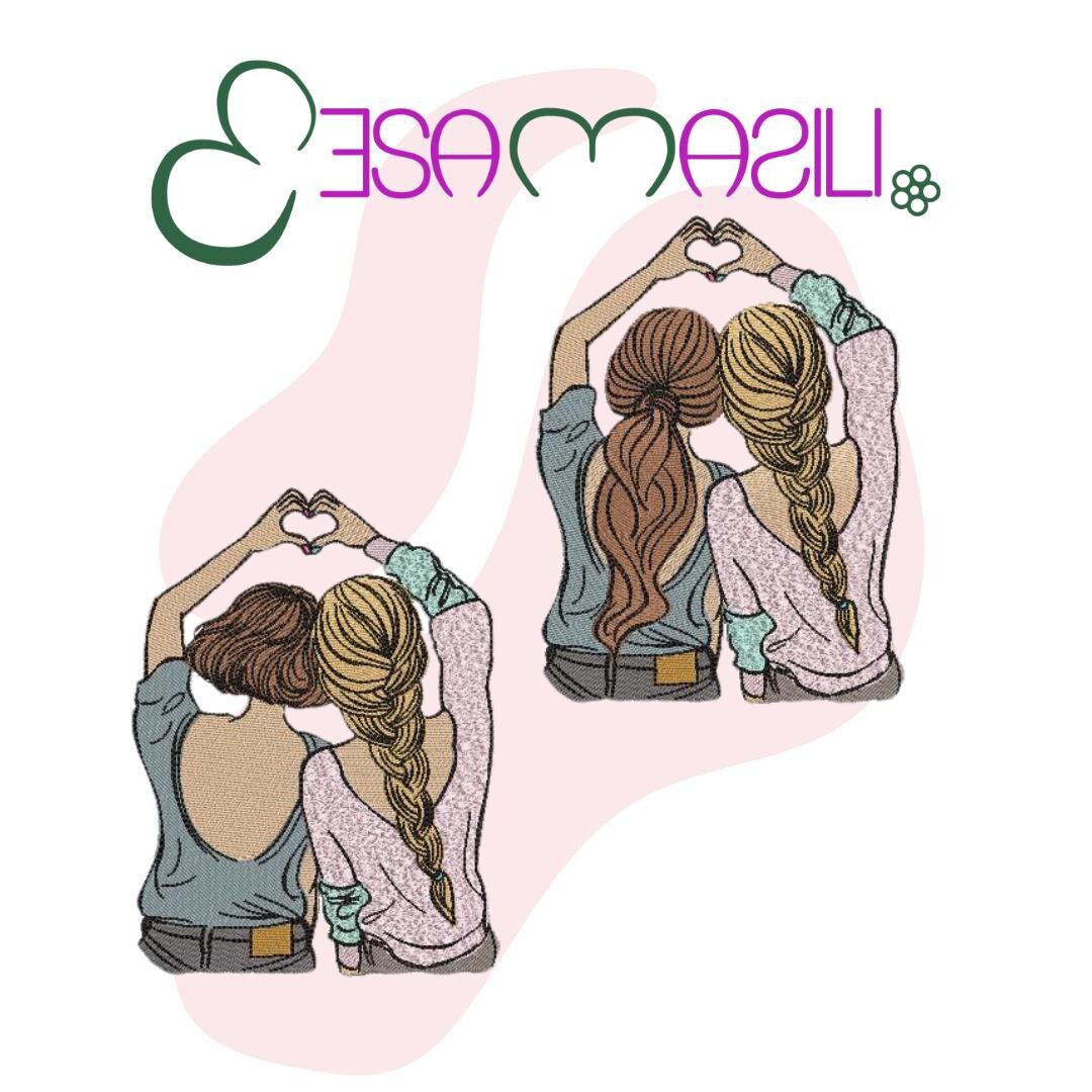 Friendship Motif Friendship Best Friend Embroidery File for Machine ...