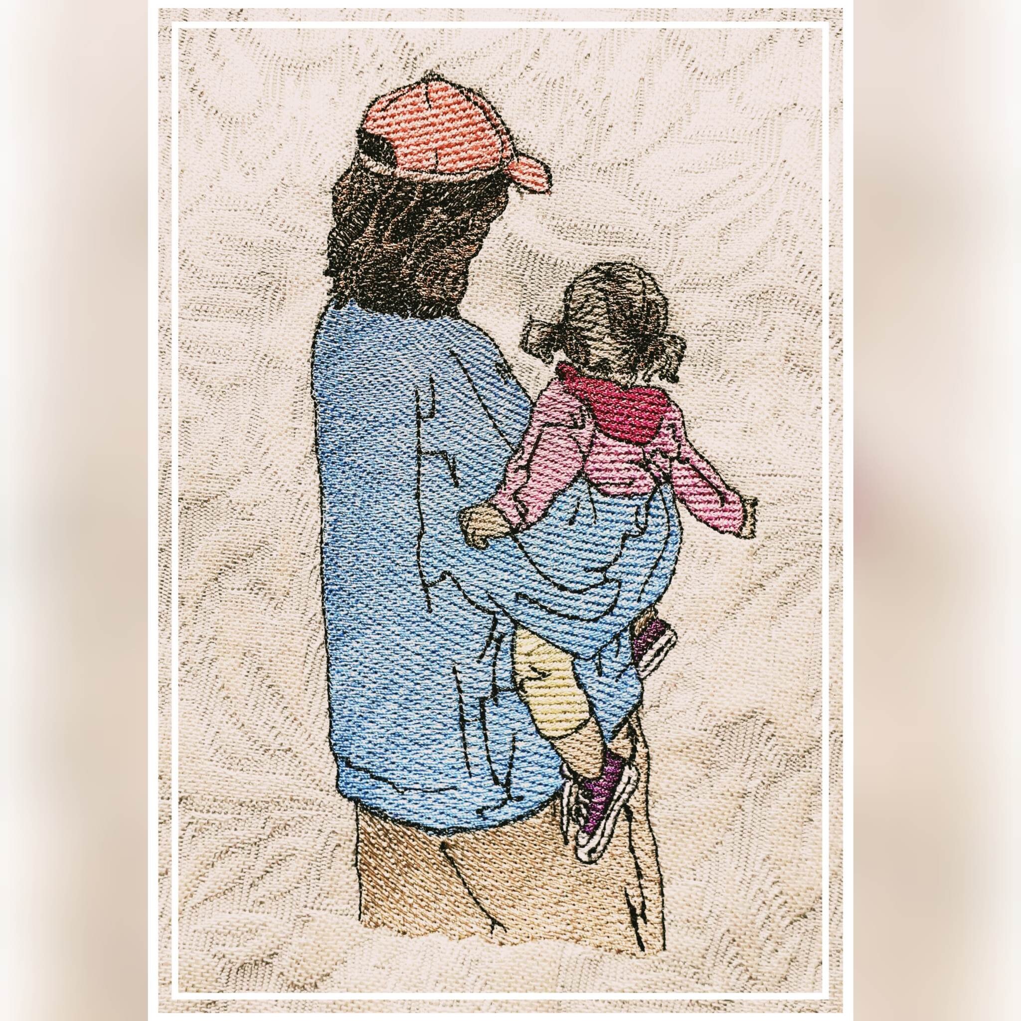 Mom With Daughter Embroidery File for Machine Embroidery - Etsy
