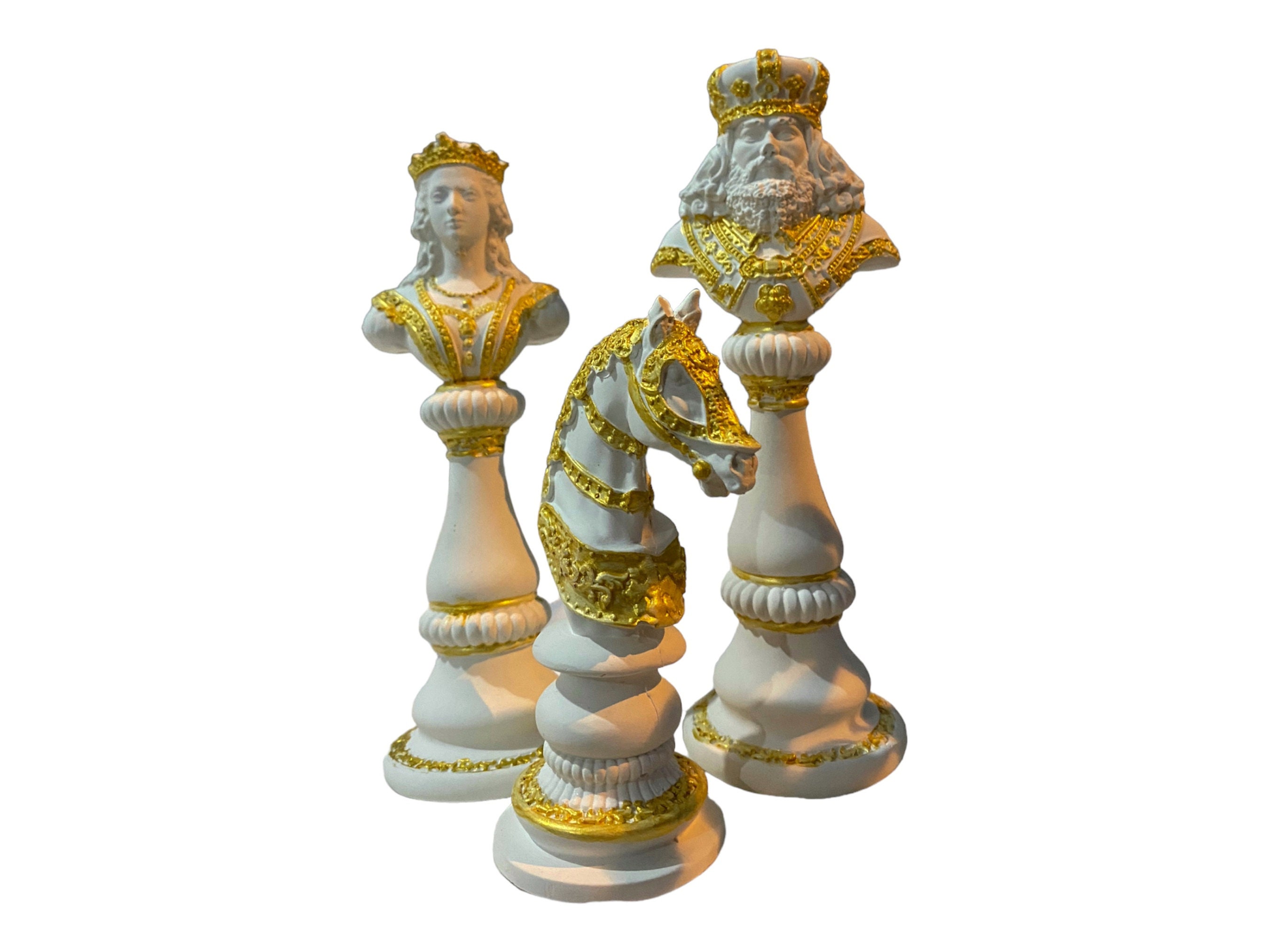 Turkish Motifs Handcrafted Chess Set, Triple Chess Pieces, Handmade ...