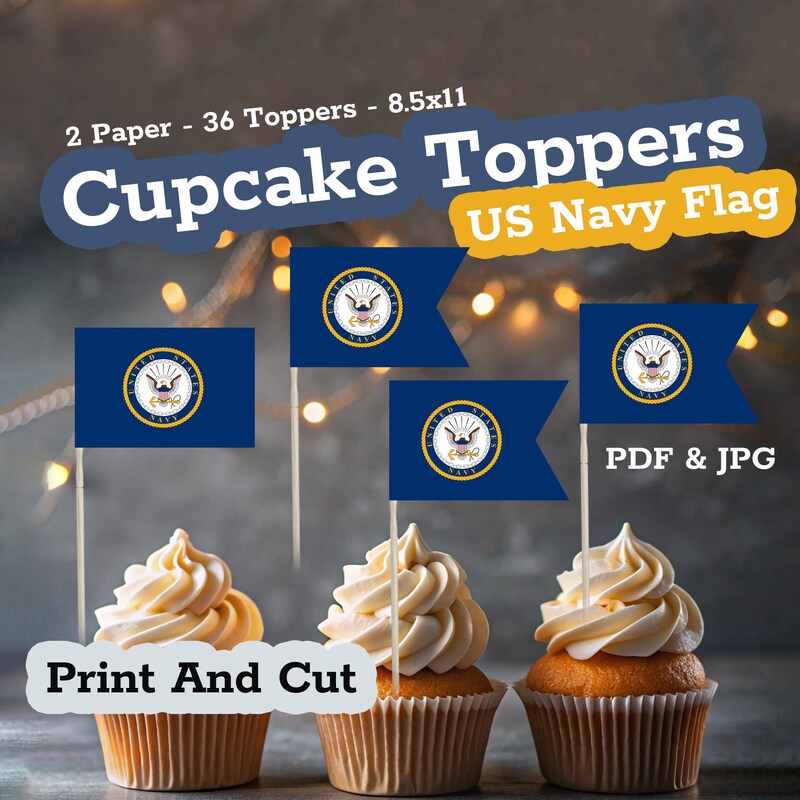Navy Cake Topper - Etsy