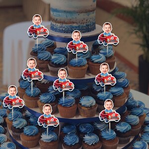 CAR DRIVER Printable Personalized Photo Face Cupcake Toppers, Custom ...