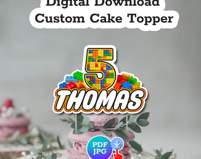 Building Blocks Cake Topper | Blocks Cake | Blocks Topper | Cake Topper ...