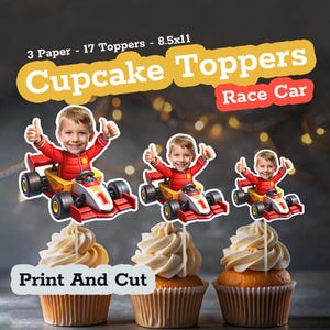 Personalized Race Car Cupcake Toppers, Custom Birthday Party ...