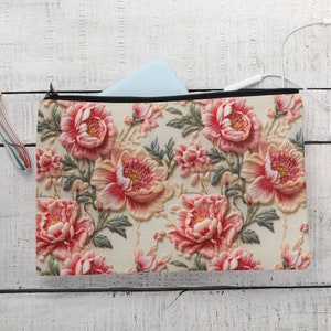 Flower Design Accessory Pouch, Pencil Pouch, Cute Makeup Bag ...