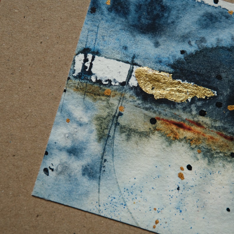 Original Abstract Watercolor Painting as Greeting Card - Etsy