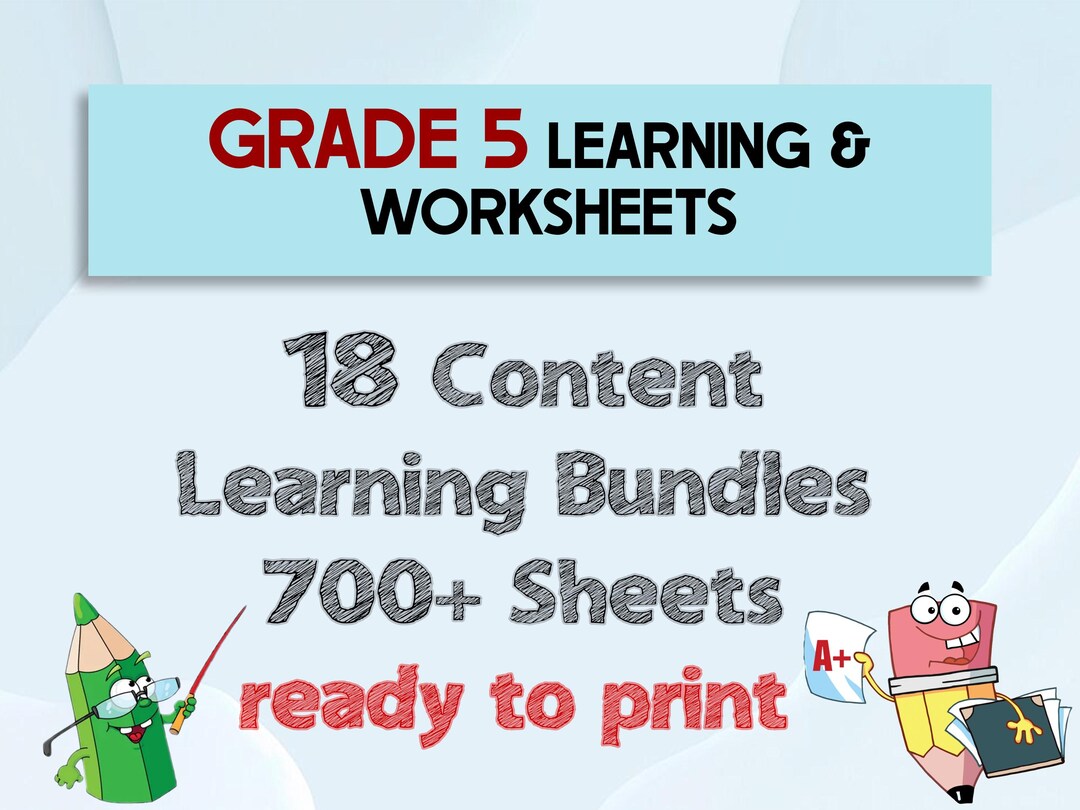 Grade 5 Learning Bundle | 700+ Pages | Printable Worksheets ...