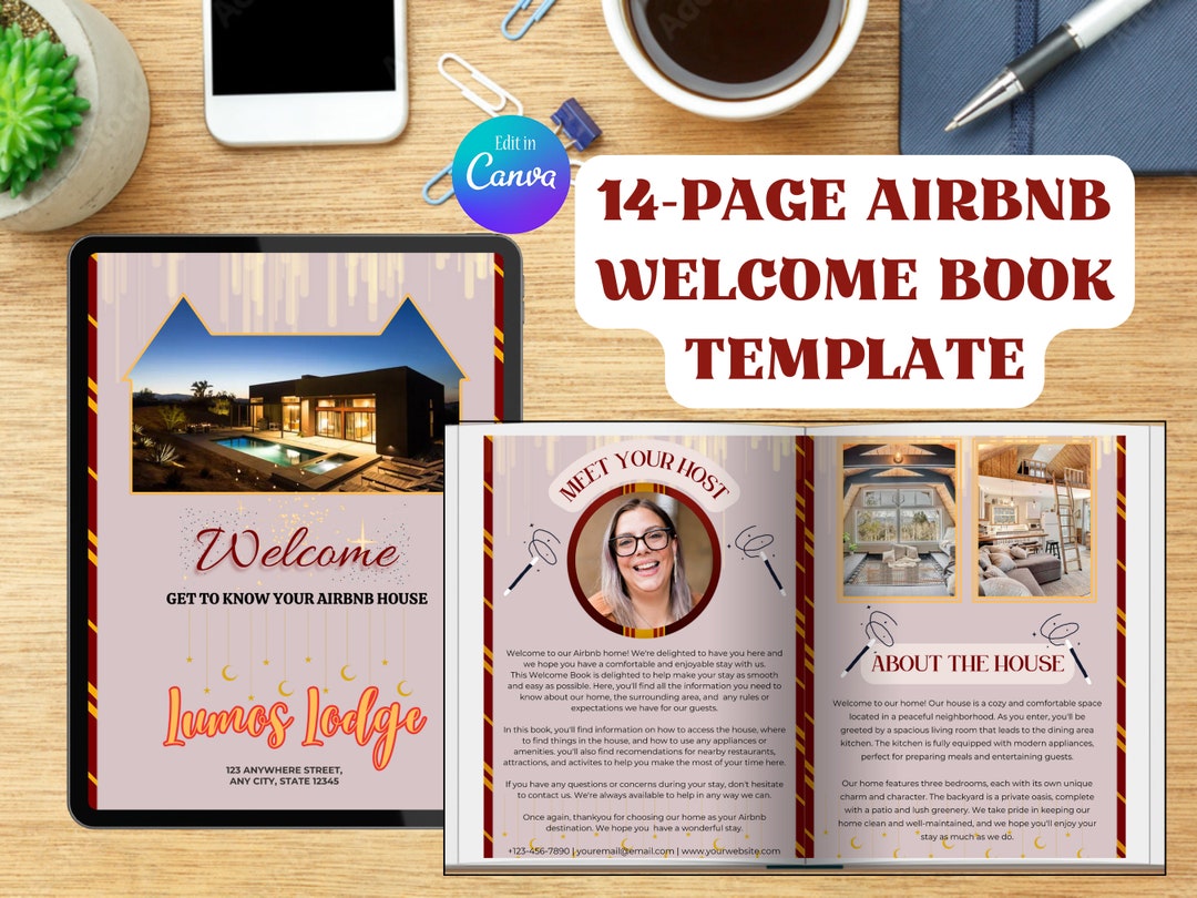 Airbnb Welcome Book Template Canva Airbnb Guest Book Template Airbnb ...