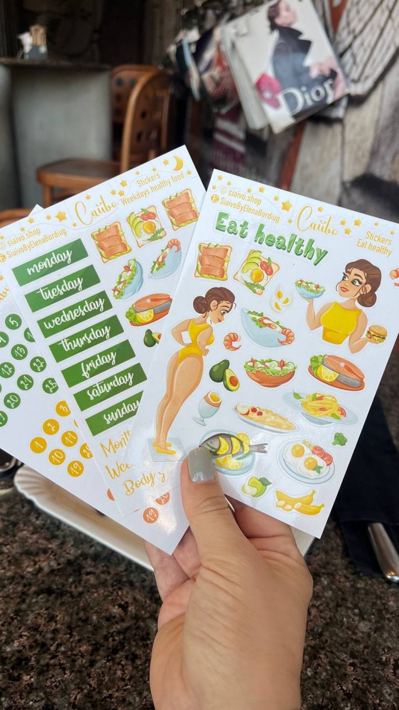 Sticker Sheet Healthy Food / Stickers Food, Scrapbooking Stickers ...