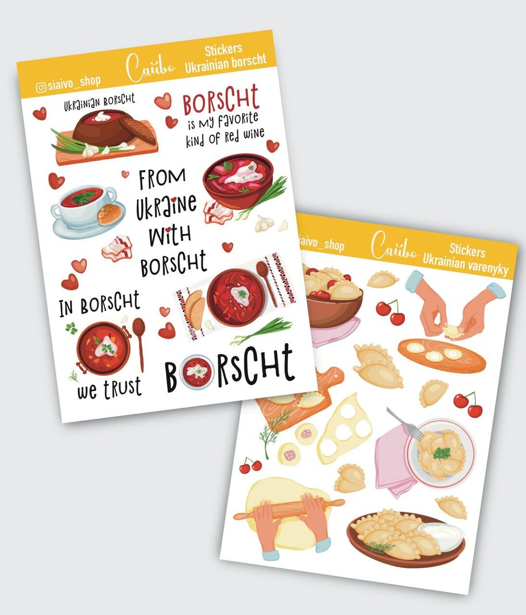 Sticker Sheet Ukrainian Food/ Food Sticker, Cusine Stickers, Borscht ...